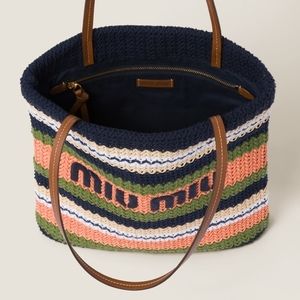Mew Mew | Bags | Miu Miu Crochet Tote Bag Blue | Poshmark